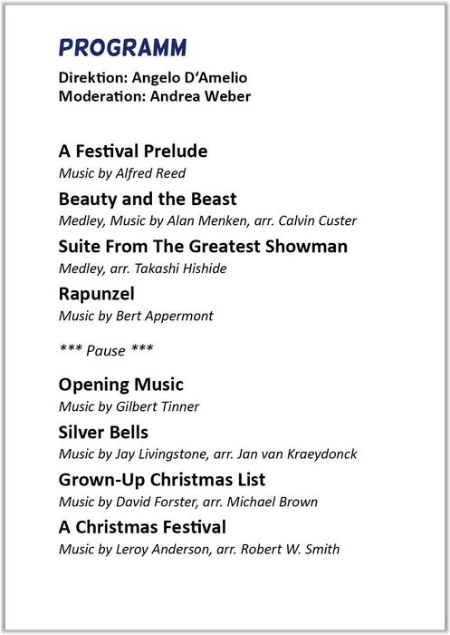 Das Konzertprogramm steht :: Musig vereint